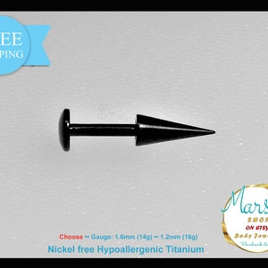 Labret Barbell, 16g and 14g Titanium, Cheek Piercing, Medusa, Monroe ...