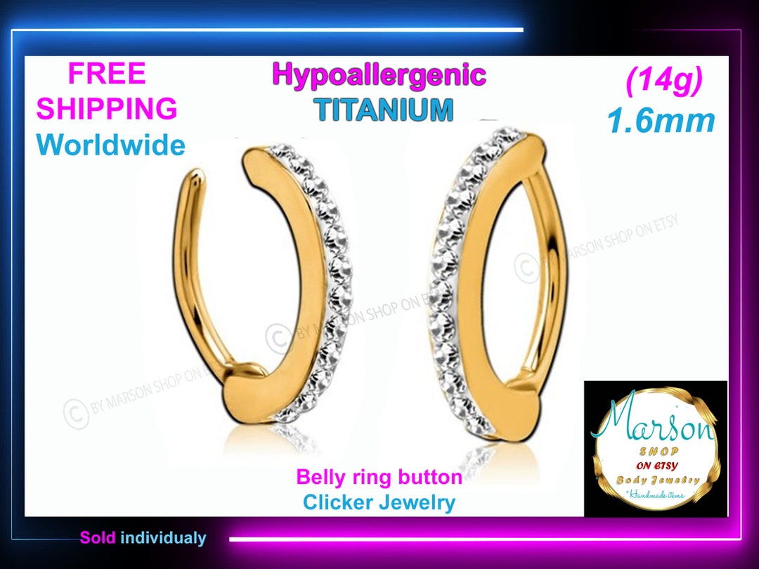 Belly Ring, Button, Seamless and Segment Ring, Clicker Body Piercing ...