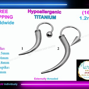 Curved Spikes, Claw, Horseshoe Circular Barbell, Body Jewellery, Very ...