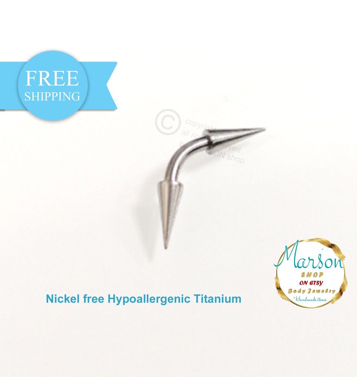 Long Spikes Curved Barbell Curved Barbell 14g Titanium - Etsy UK