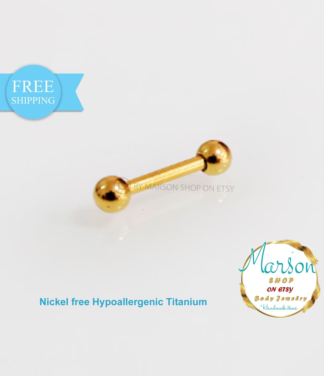 Barra recta Anodizado Oro titanio 14g pezón tabique oreja ceja dos ...