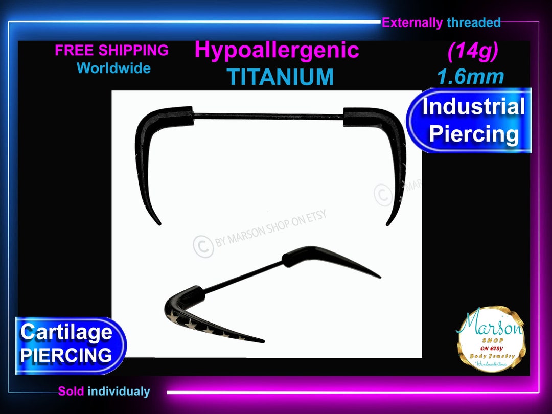 14g Industrial, Body Piercing, Jewelry, 14g Long Spike, Talon, Claw ...