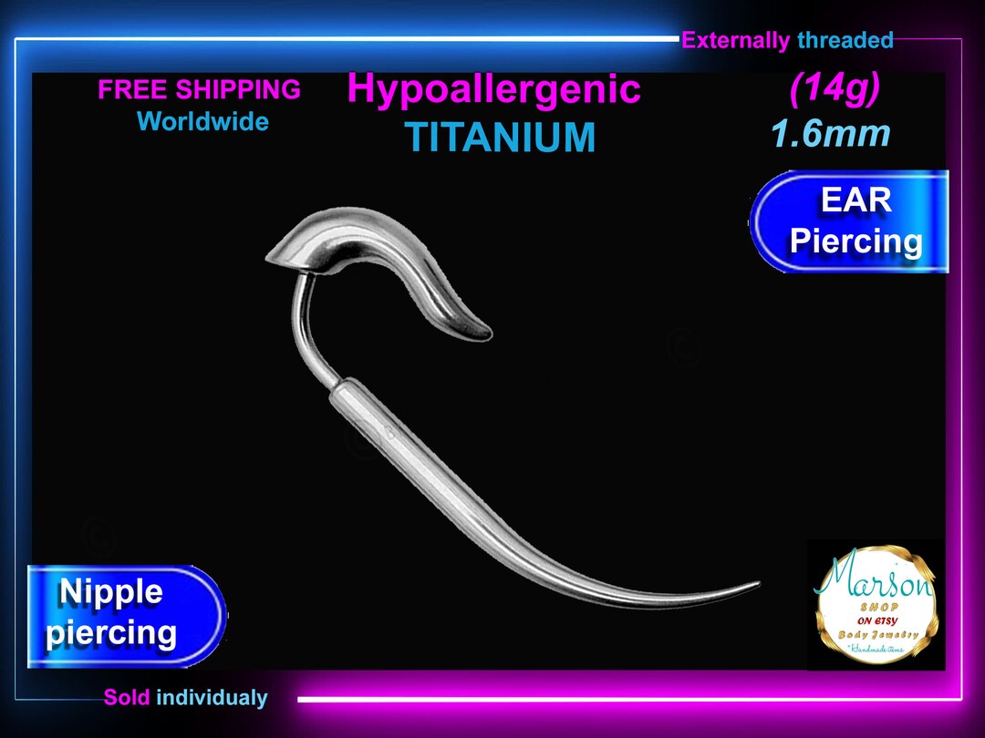 Long Spike Talon, Claw, 14g, 1.6mm Fantasy Body Jewelry, Spike, Curved ...