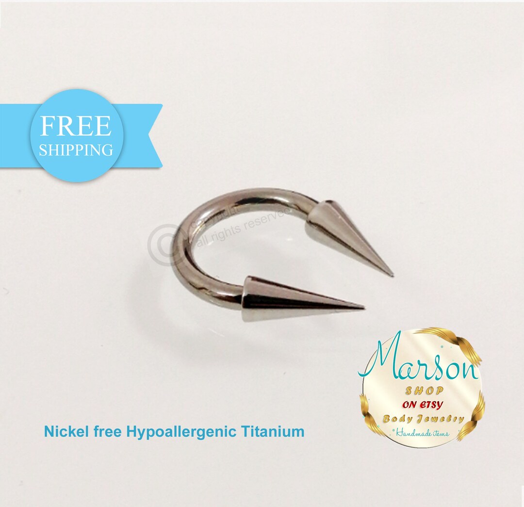 Horseshoe Very Long Spikes Circular Barbell Extreme. 1.6mm (14g ...