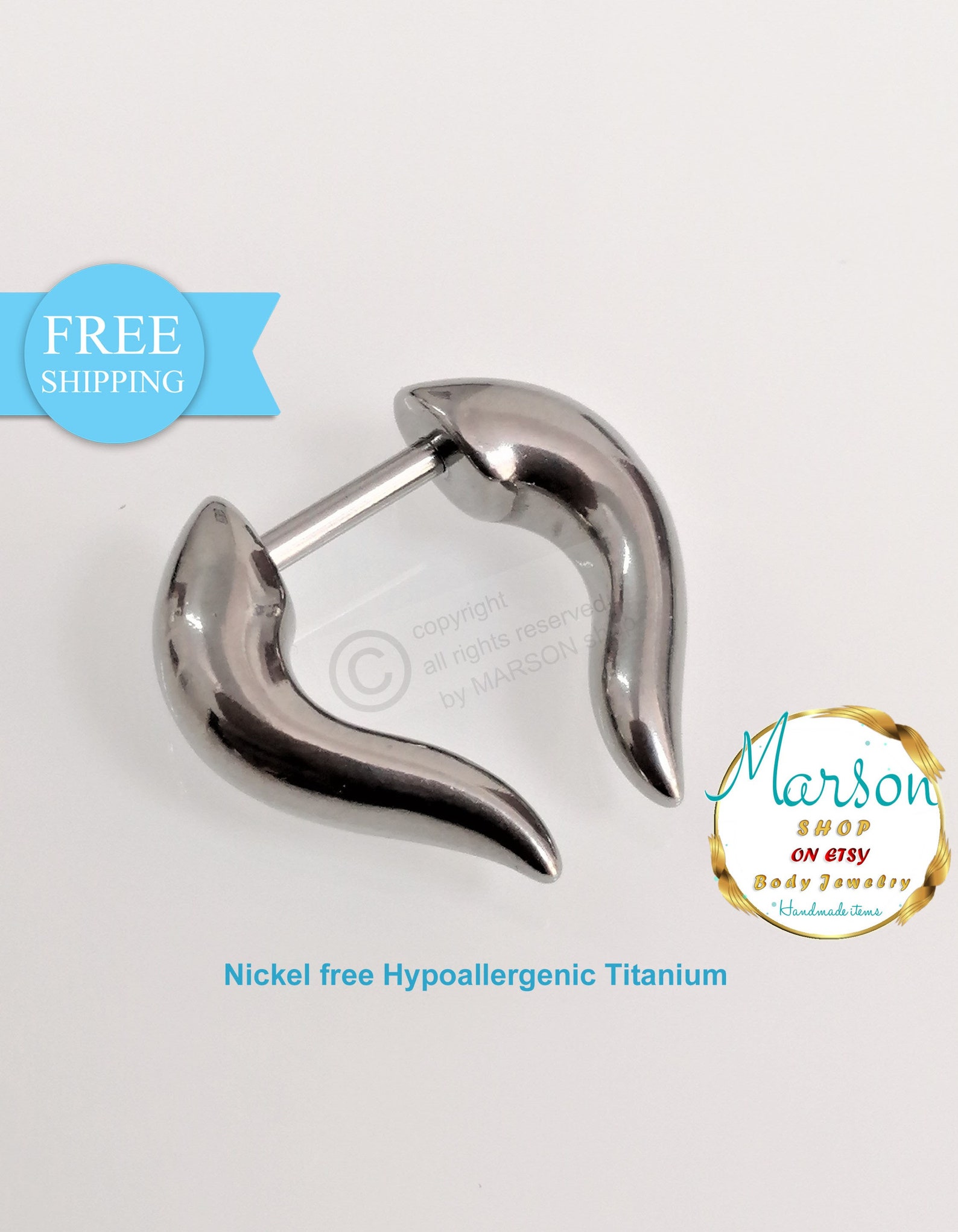 Septum Nipple Barbell Horns 14g Curved Spikes. Titanium - Etsy