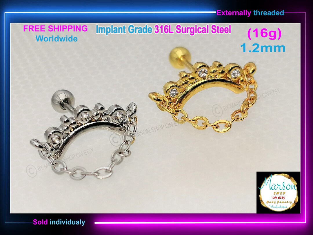 Extreme Long Spikes Helix, Chain, Gems, Cheek, Piercing, Monroe, Snake ...