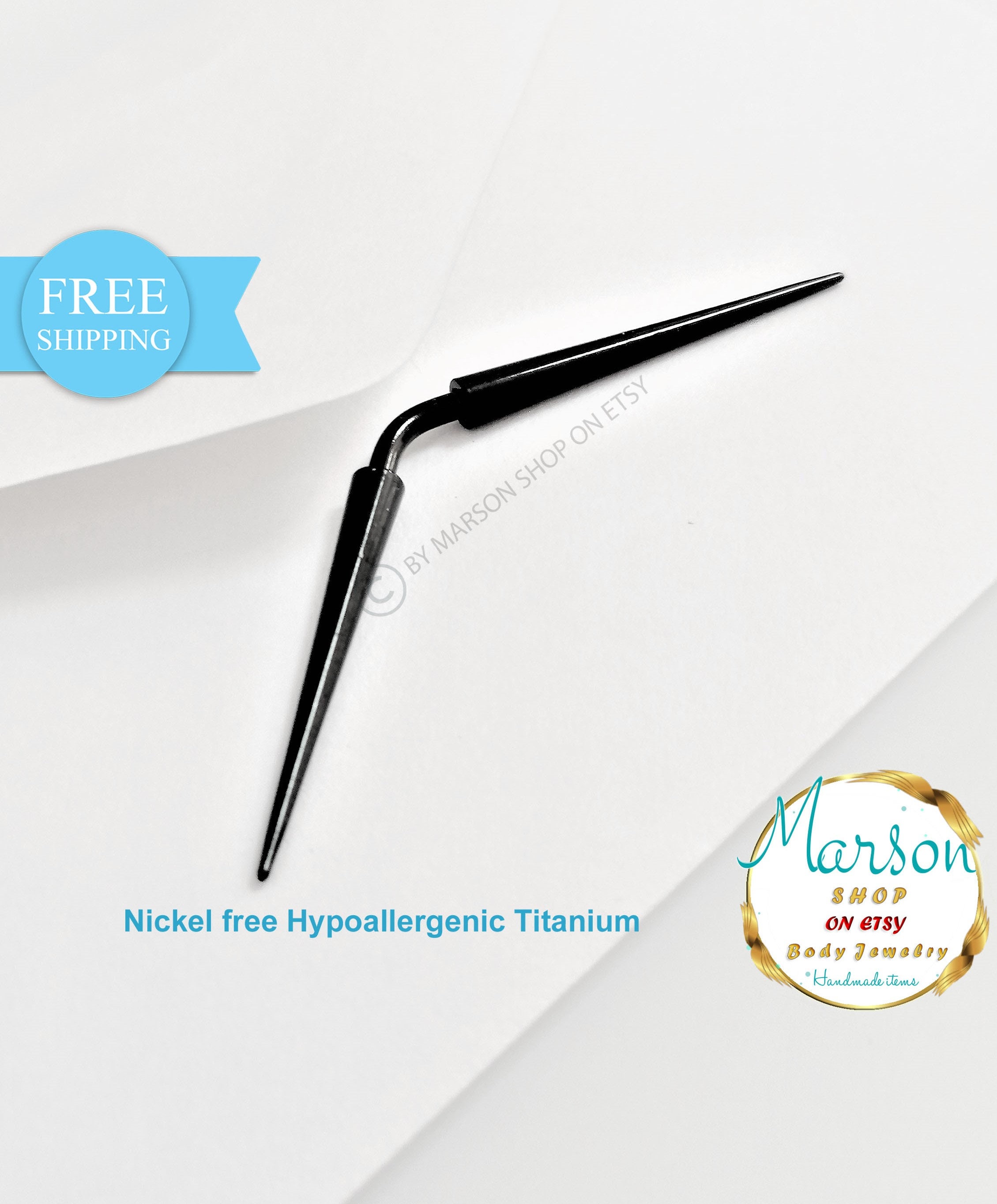 Septum Spikes, Curved Barbell, Titanium, Cones. 14g, 1.6mm ...