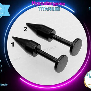 Extreme Long Spikes TITANIUM Labret, Cheek, Piercing, Medusa, Monroe ...