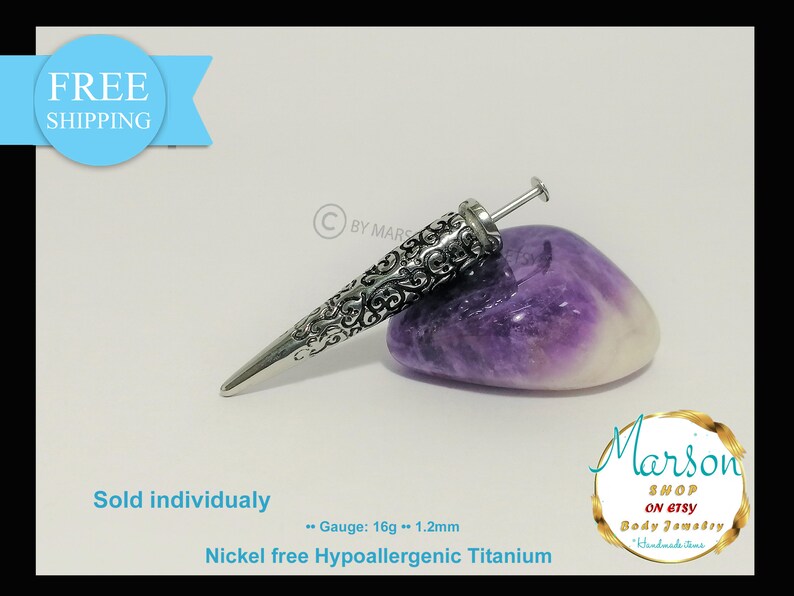 Labret Spike With Very Long Spikes Body Piercing Jewelry 16g - Etsy