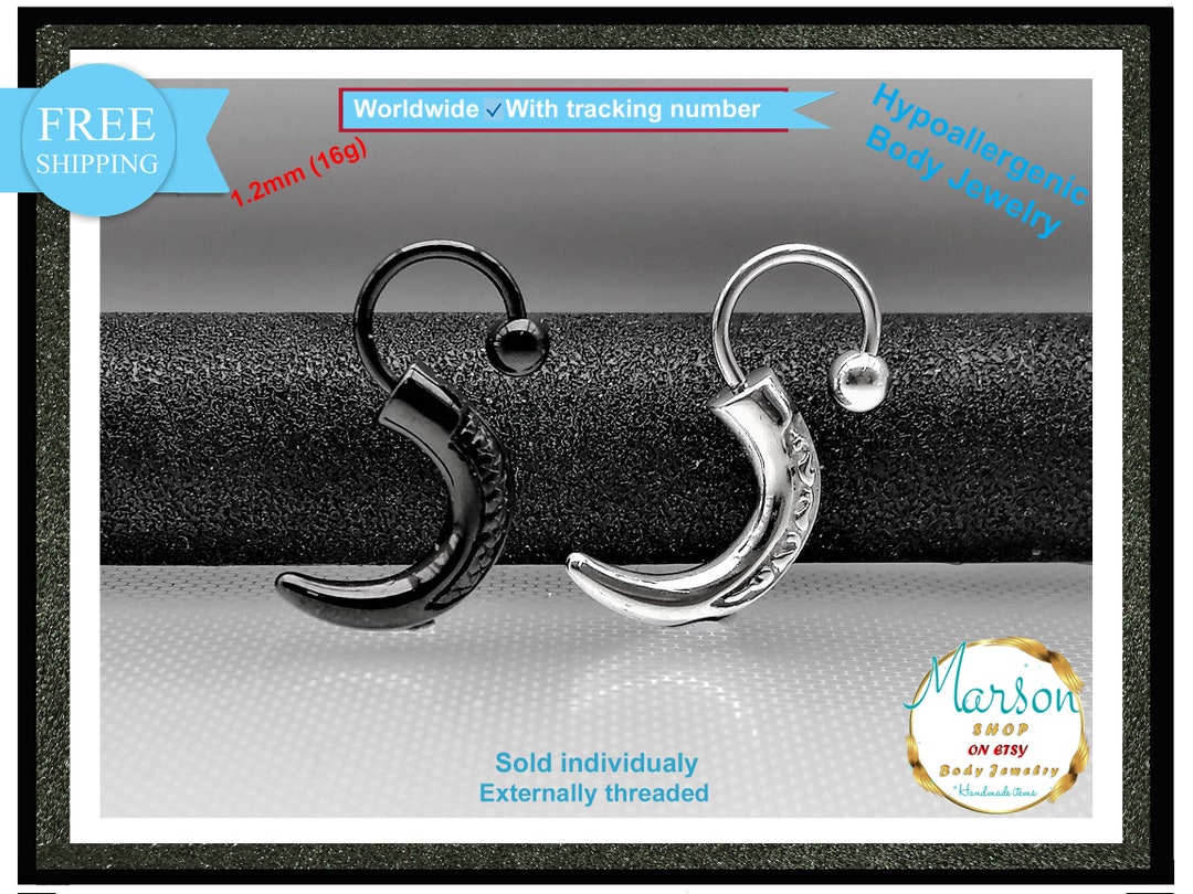 Curved Spikes, Horseshoe Barbell, Body Jewellery, Long Spike, Very Long ...