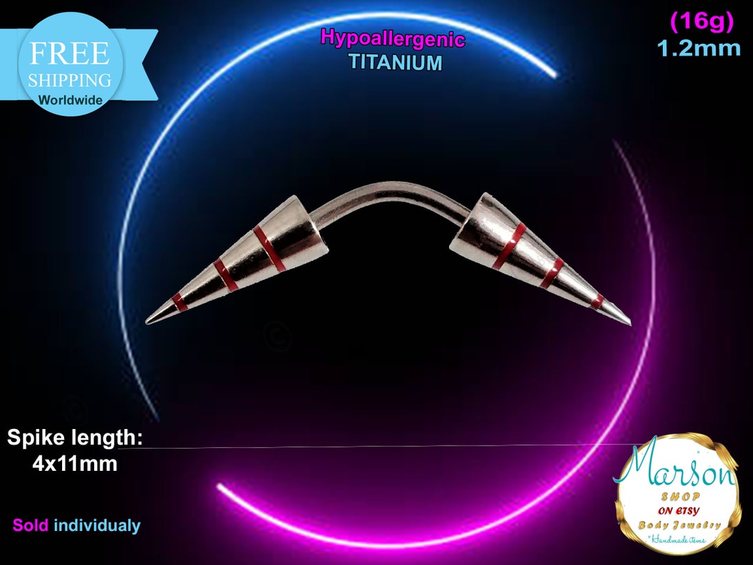 Septum Curved Barbell, Titanium Hypoallergenic. 16g, Cheek, Medusa ...