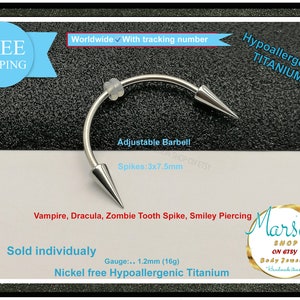 Smiley, Vampire Spike, Tooth, Body Piercing Jewelry, Zombie, Dracula ...