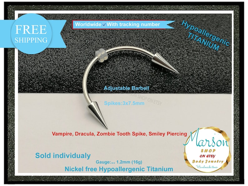 Smiley, Vampire Spike, Tooth, Body Piercing Jewelry, Zombie, Dracula ...