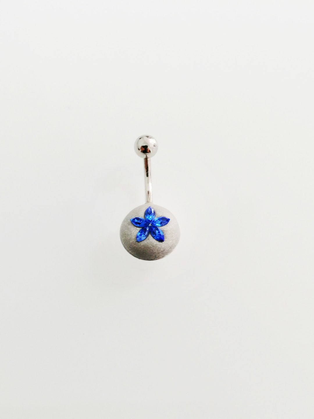 Blue Swarovski Crystal Belly Ring – Surgical Steel Navel Jewelry - Etsy