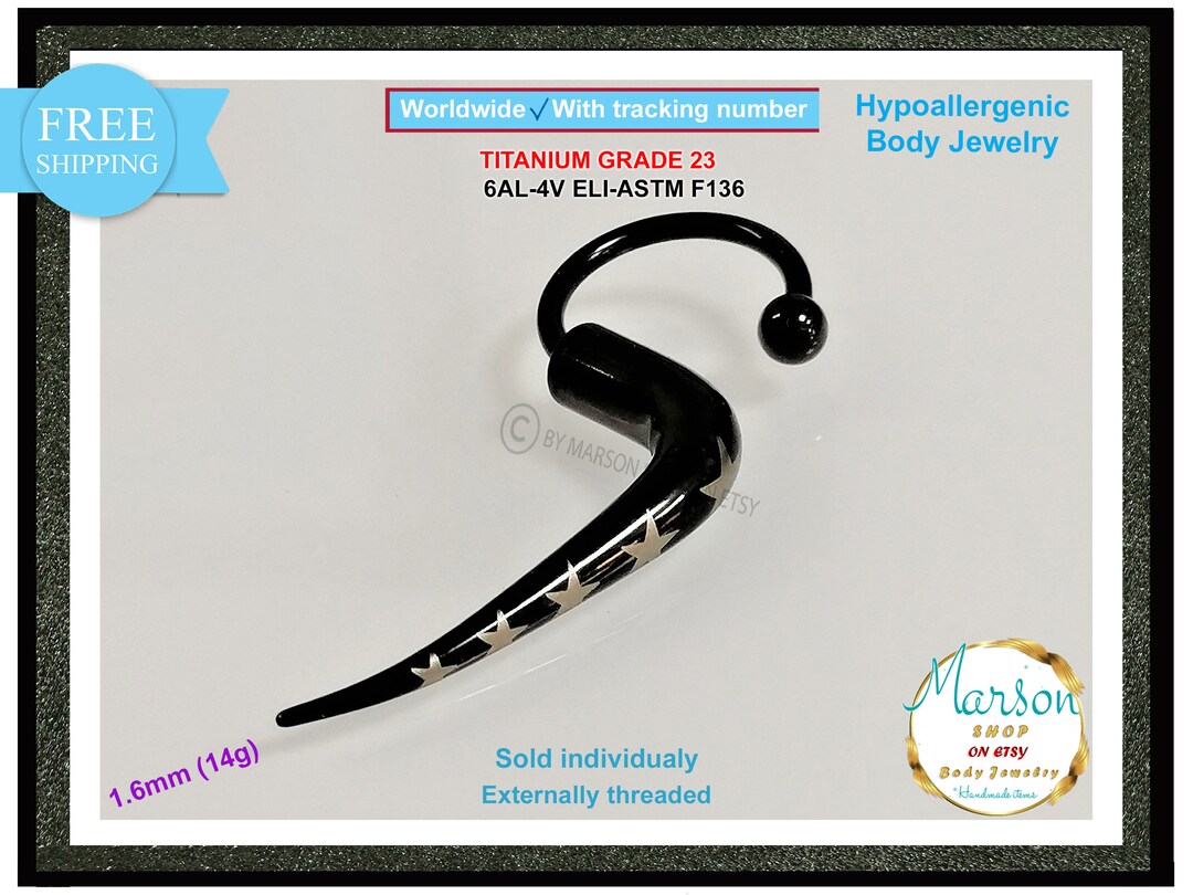 Horseshoe Circular With Long Spikes, Talon, Body Jewellery, Titanium ...