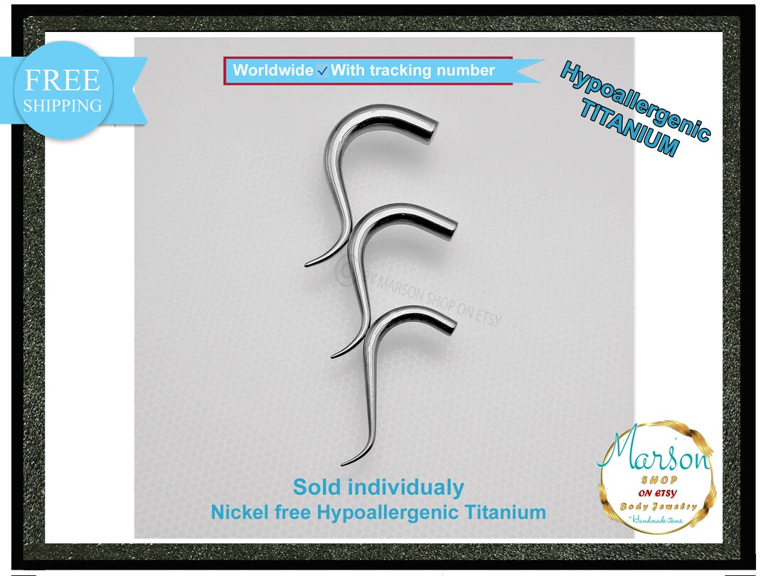 Earlobe Gauge Stretcher, Titanium Ear Taper, Nickel Free, Ear Expander ...