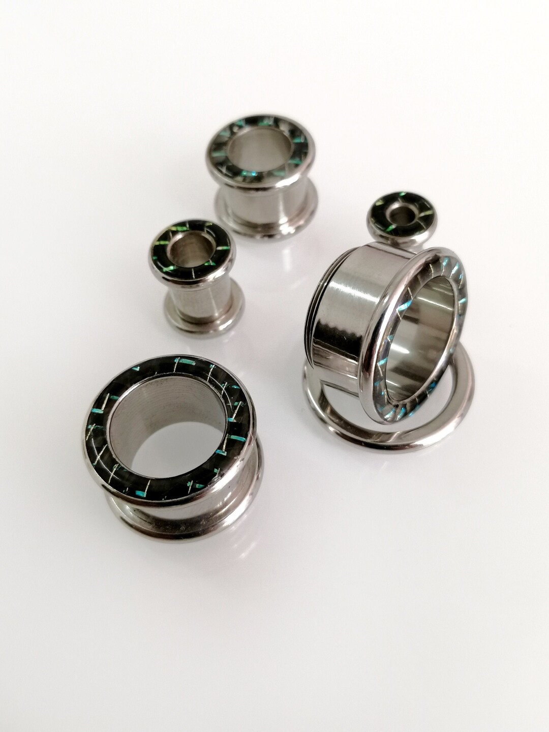 Surgical Steel Ear Gauges Carbon Fiber- Ear Tunnels, Earrings, Resin ...