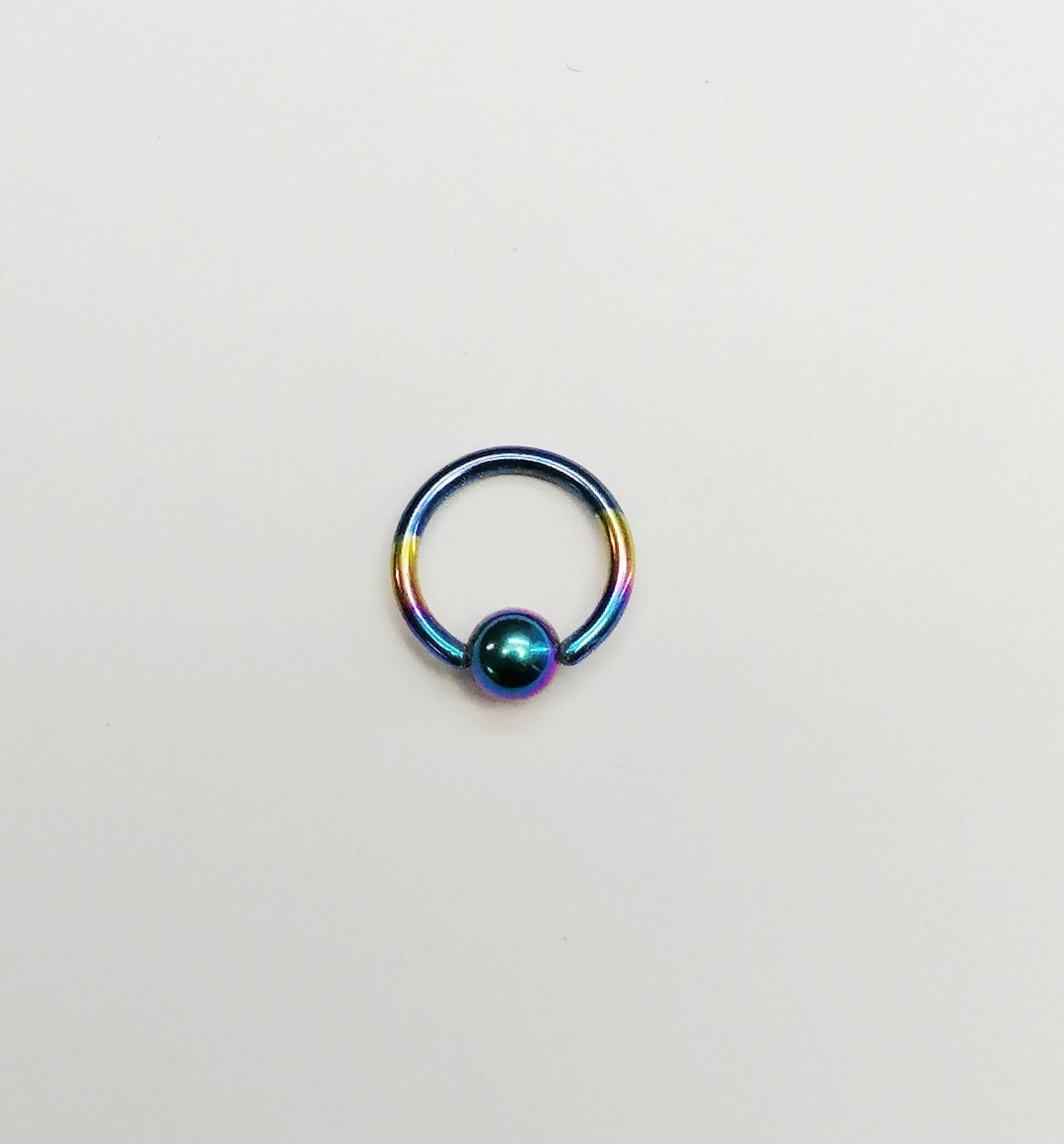 Rainbow Captive Bead Ring Hoop. Nickel Free Titanium. Circular Barbell ...