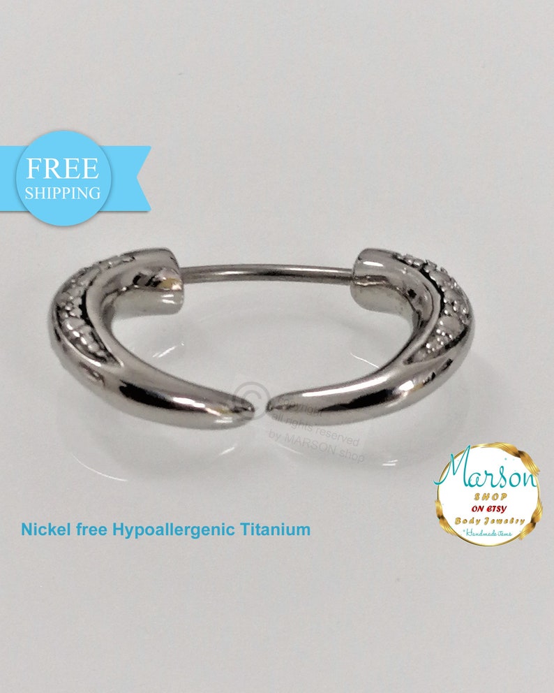 Titanium Curved Barbell, Horn Spikes, Septum, Nipple Piercing 16g - Etsy
