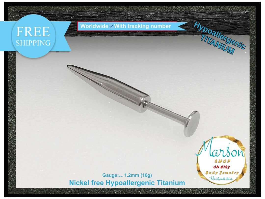 Labret Long Spikes, 16g, 1.2mm, Titanium, Lips, Earring, Long Talon ...