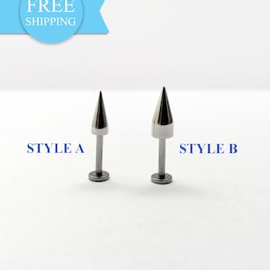 Spike Labret Piercing TITANIUM, Lip Barbell, Earring, Cartilage ...