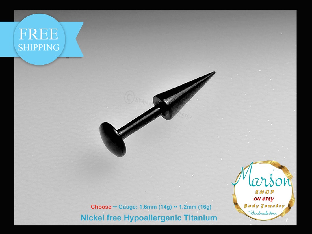Labret Barbell, 16g and 14g Titanium, Cheek Piercing, Medusa, Monroe ...