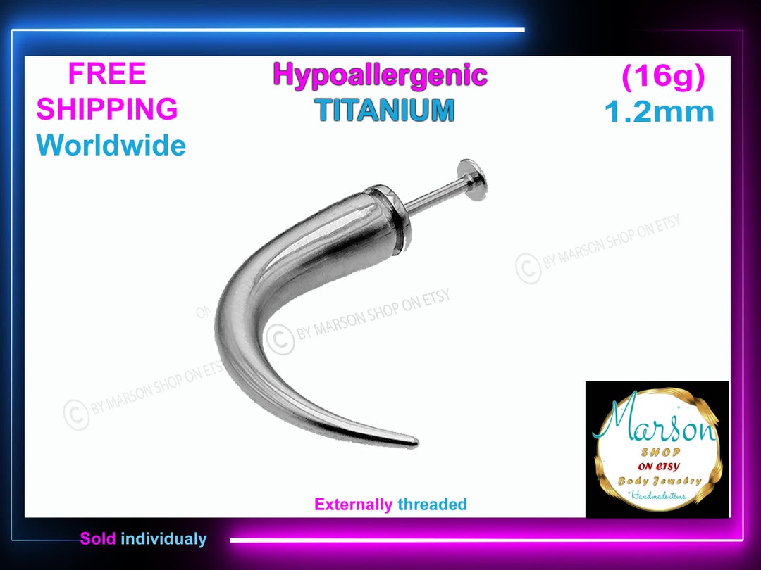 Extreme Long Spikes TITANIUM Labret, Cheek, Piercing, Medusa, Monroe ...
