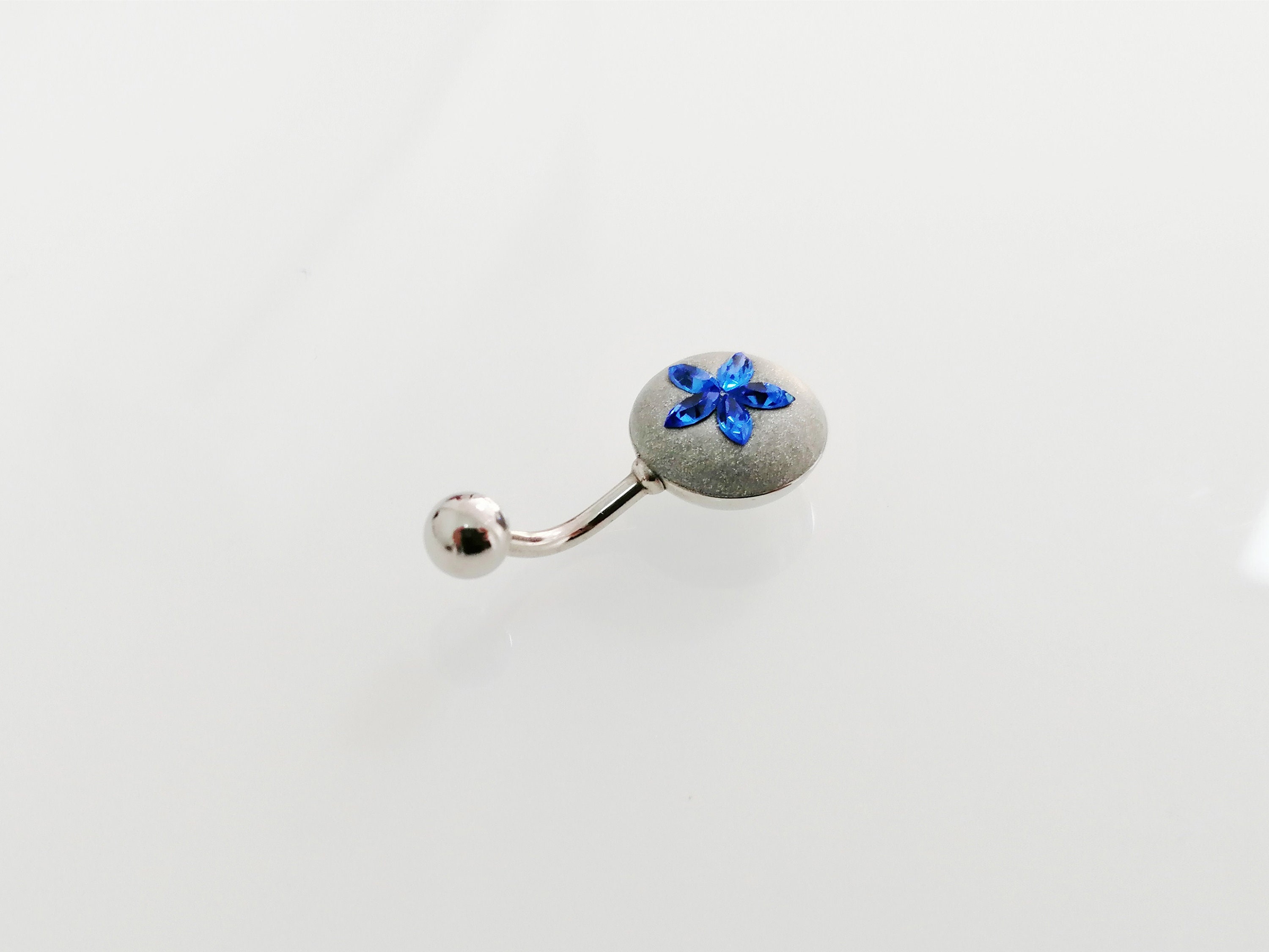 Blue Swarovski Crystal Belly Ring – Surgical Steel Navel Jewelry - Etsy