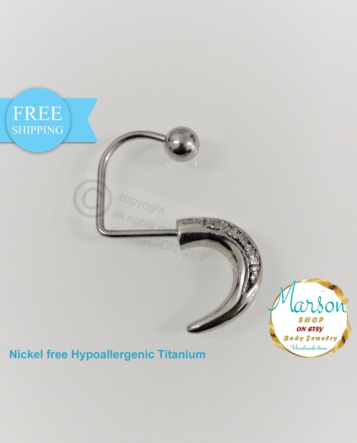 Labret body jewelry Large spike talon goatee.16g 1.2mm | Etsy