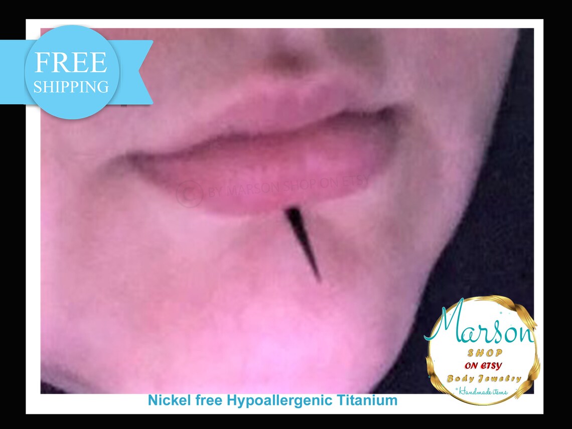 Labret Barbell Long Spike Talon 14g Body Jewellery TITANIUM - Etsy