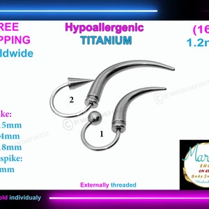 Curved Spikes, Claw, Horseshoe Circular Barbell, Body Jewellery, Very ...