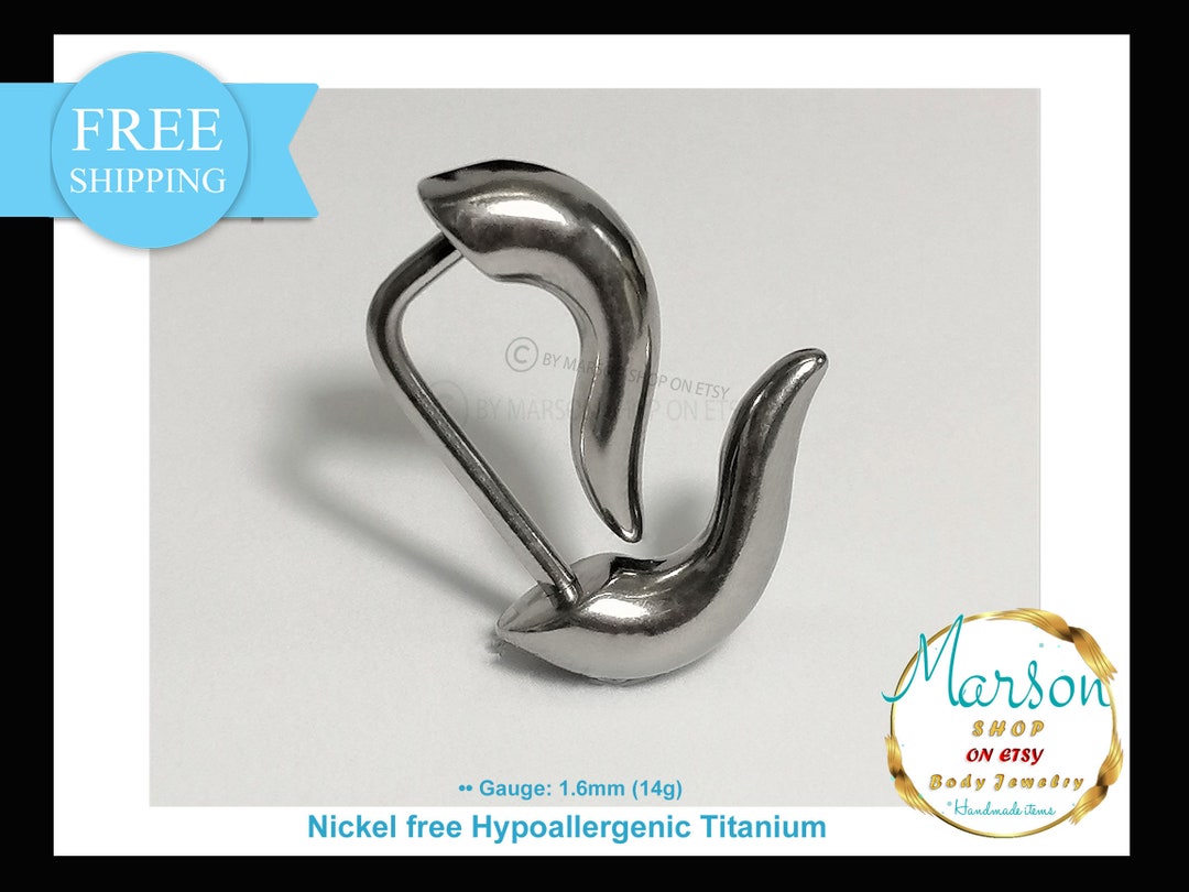 Large Spike, Talon, Goatee, 14g, 1.6mm, Double Cone, Spike, Curved ...