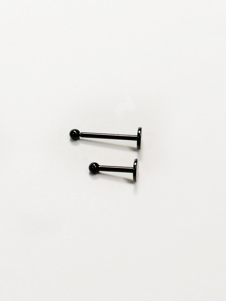 Micro 1mm 18g Black TITANIUM Labret Barbell Ball Cones - Etsy