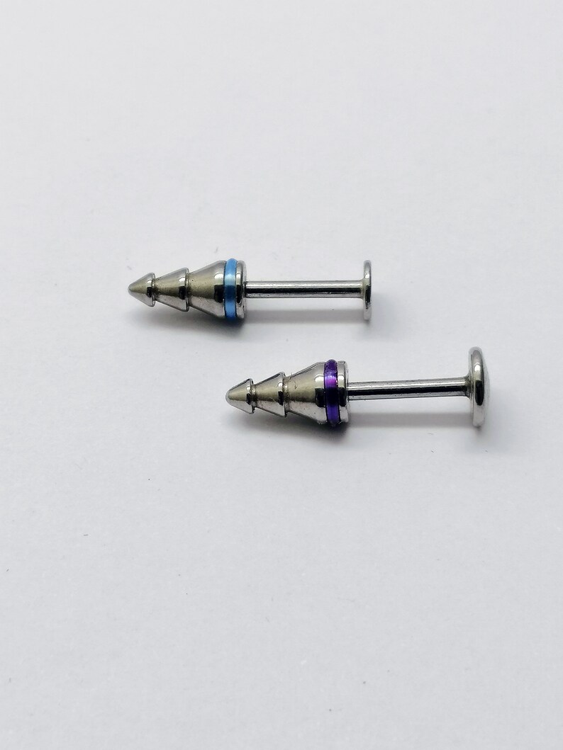 Labret Barbell unique Spikes 12mm 16g Nickel Free - Etsy