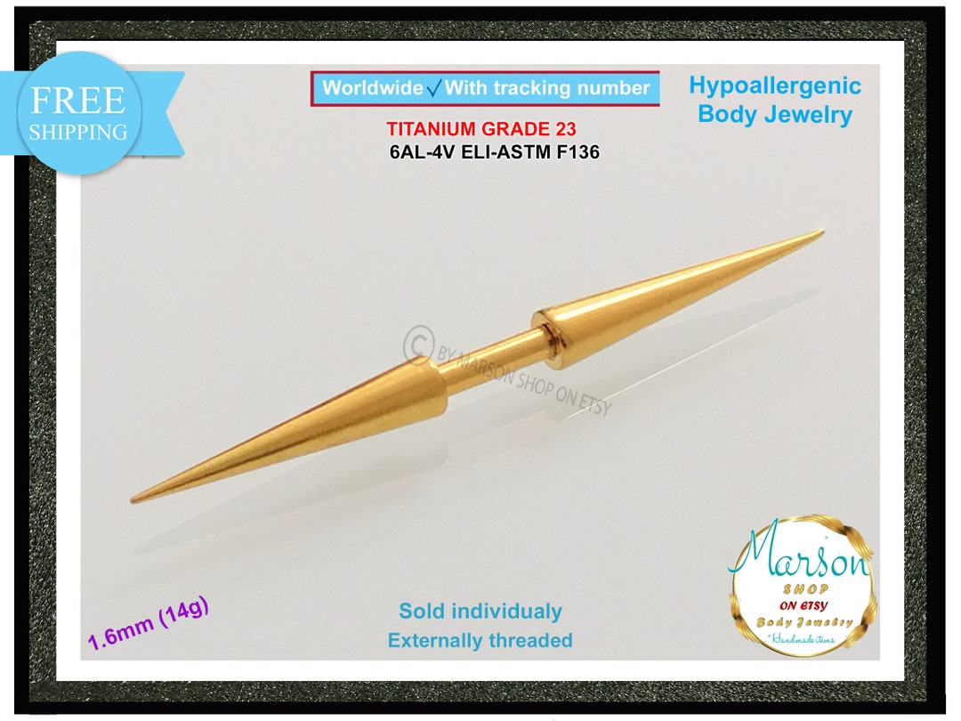 Septum Spikes, 14g Long Spikes, Barbell, Titanium, Very Long Spike ...