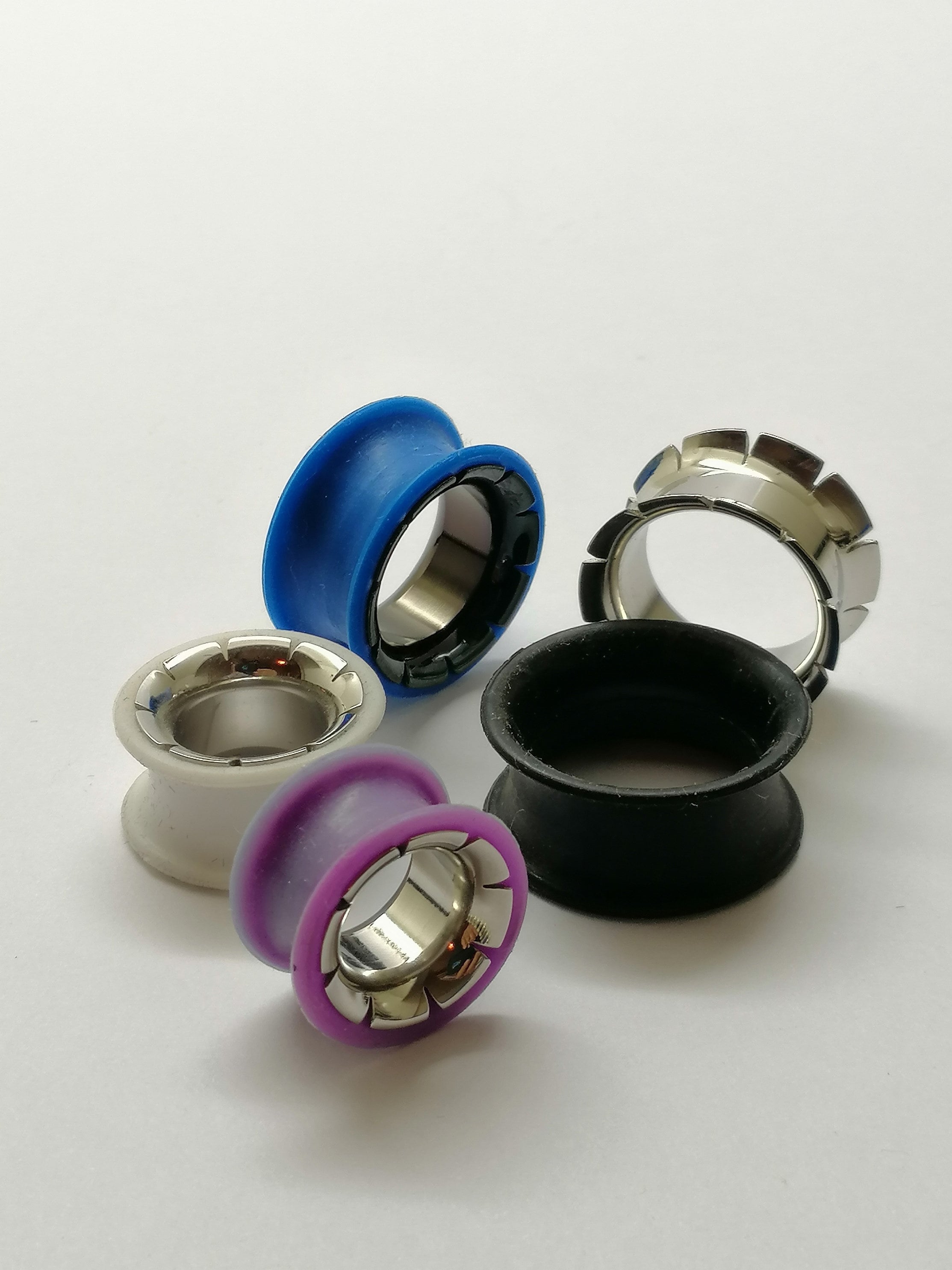 Ear Tunnel 2 in 1 Surgical Steel and Silicone Tunnel - Etsy