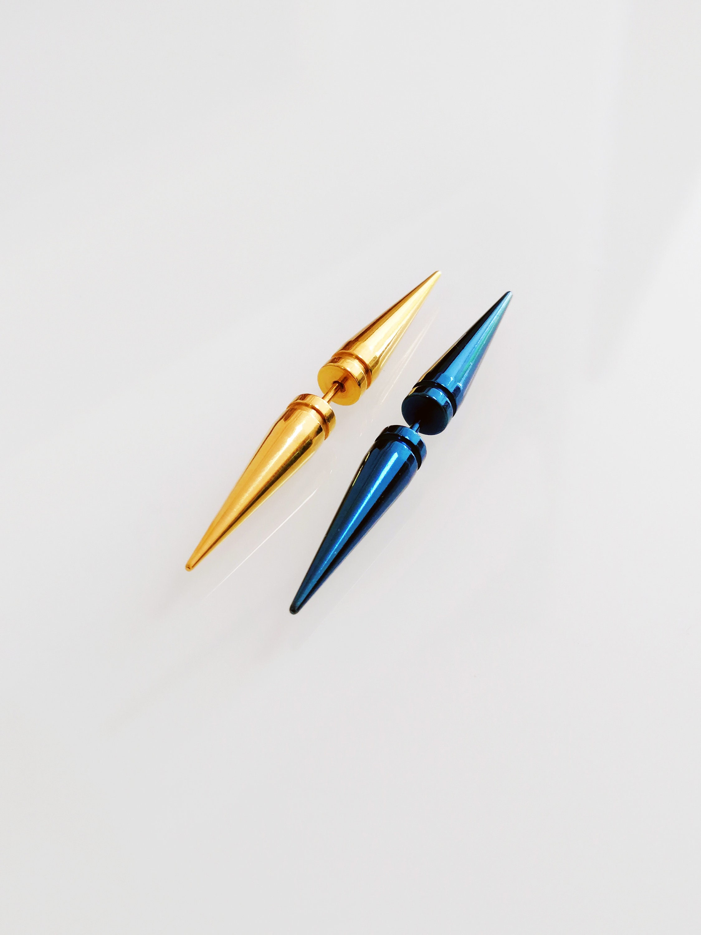 EXTREME Long Spikes. Septum Spikes Anodized Gold or Blue | Etsy