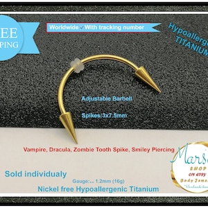 Smiley, Vampire Spike, Tooth, Body Piercing Jewelry, Zombie, Dracula ...