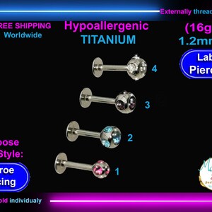 Labret Barbell, Titanium, Cheek, Piercing, Medusa, Monroe, Snake Bites ...