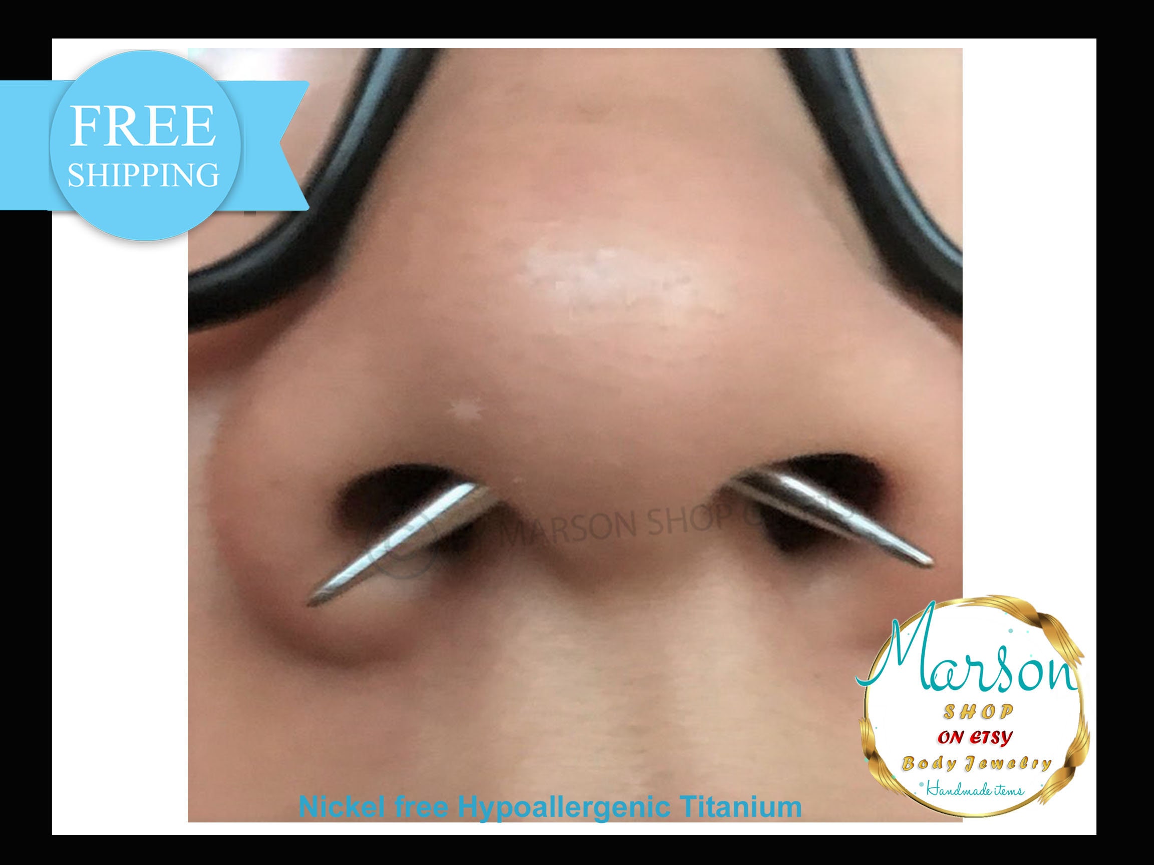 Septum Curved Barbell With Very Long Spike Body Jewelry - Etsy