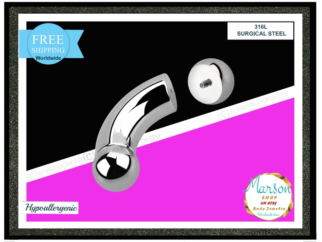 Surgical Steel Curved Barbell, Earlobe Piercing, Ear Weight - Etsy