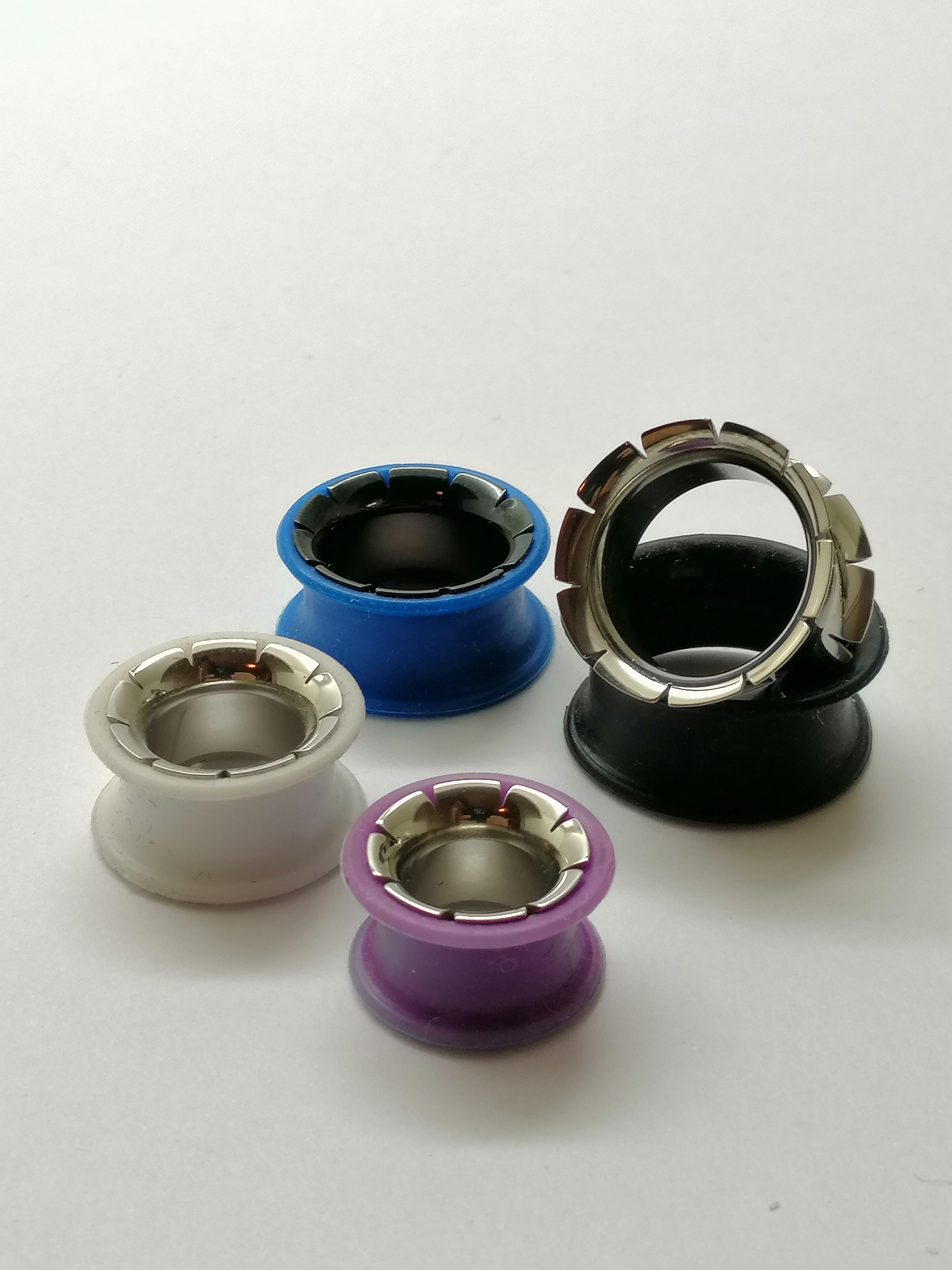 Ear Tunnel 2 in 1 Surgical Steel and Silicone Tunnel - Etsy