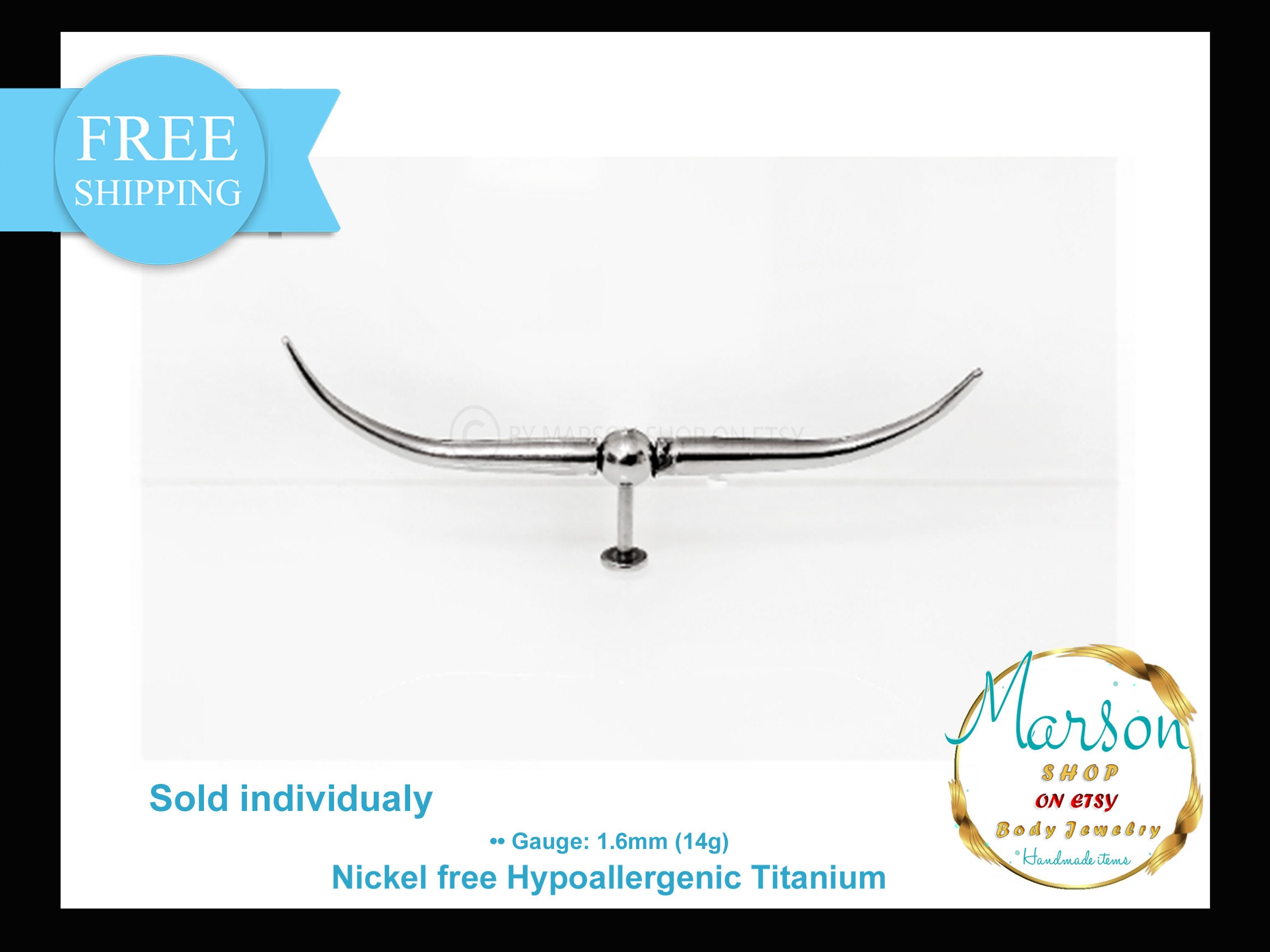 Labret Spikes, EXTREME SPIKE, Lips Mustache Spikes, Bull Spike, 14g ...