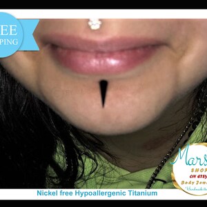 Labret Barbell Long Spike Talon 14g, Body Jewellery, TITANIUM, Ear ...