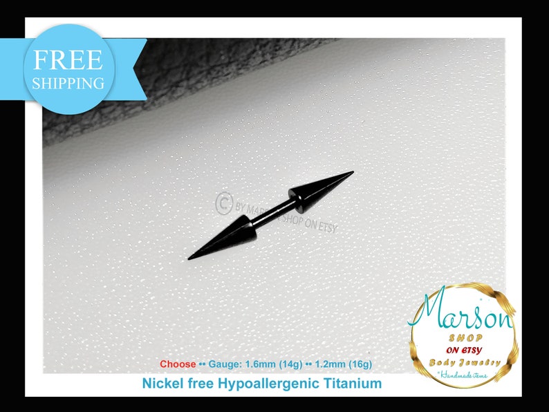 Long Spike Septum, Hypoallergenic Titanium Barbell, 16g 14g - Etsy