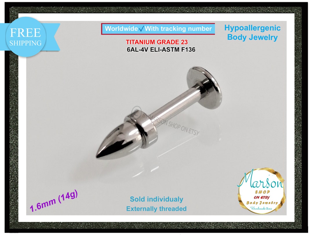 Extreme Long Spikes TITANIUM Labret, Cheek, Piercing, Medusa, Monroe ...