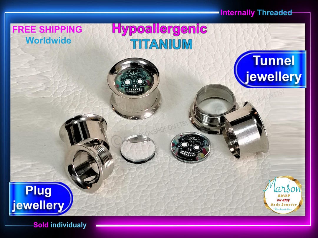 Scull, TITANIUM Tunnels, Internally Threaded, Anti-allergic ...