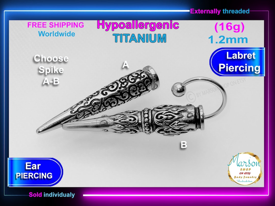 Circular Horseshoe Barbell Very Long Spike, Body Piercing Jewelry 16g ...