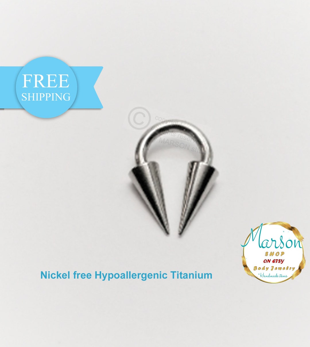 Titanium Septum Ring, Long Spike Horseshoe Barbell, 16g - Etsy