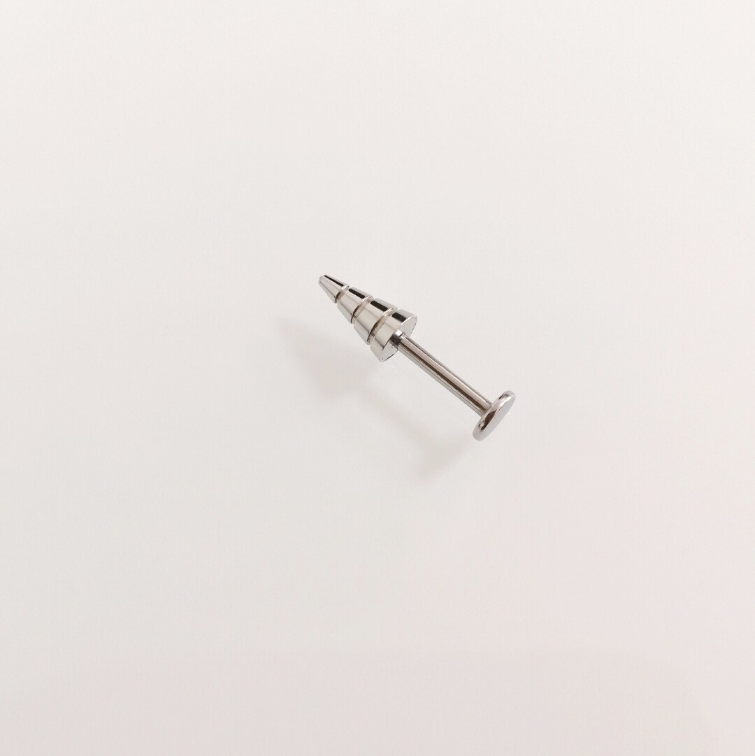 16g,1.2mm Labret Piercing Long Spike - Titanium Labret With Three ...